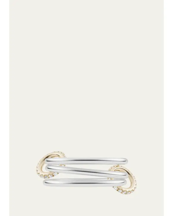 SPINELLI KILCOLLIN Solarium And 18k Gold Pave Diamond Ring - Silver