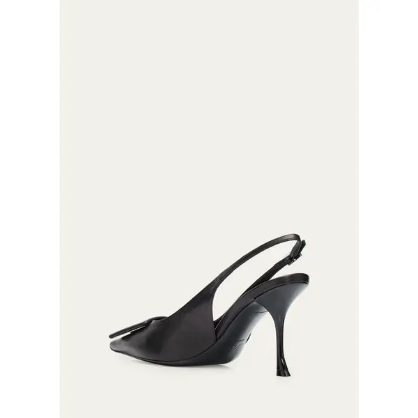 ROGER VIVIER 85mm Viv Ville Leather Slingback Pumps