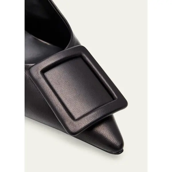 ROGER VIVIER 85mm Viv Ville Leather Slingback Pumps