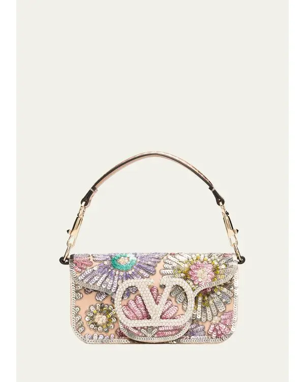 Valentino Garavani Small Crystal Vlogo Sequin Burst Shoulder Bag