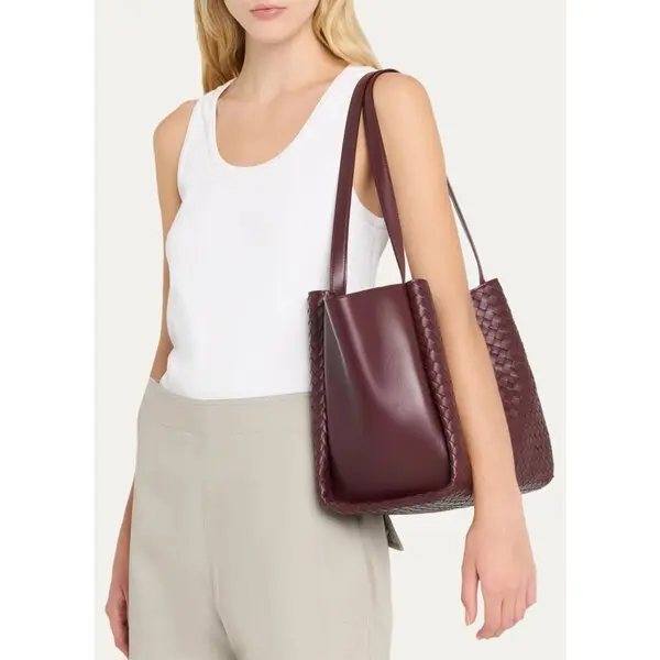 Bottega Veneta Corso Medium Leather Tote Bag - Deep Mahogany