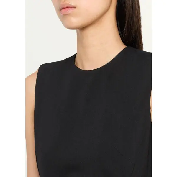 Burberry Amelia Sleeveless Belted Wool Twill Midi Dress
