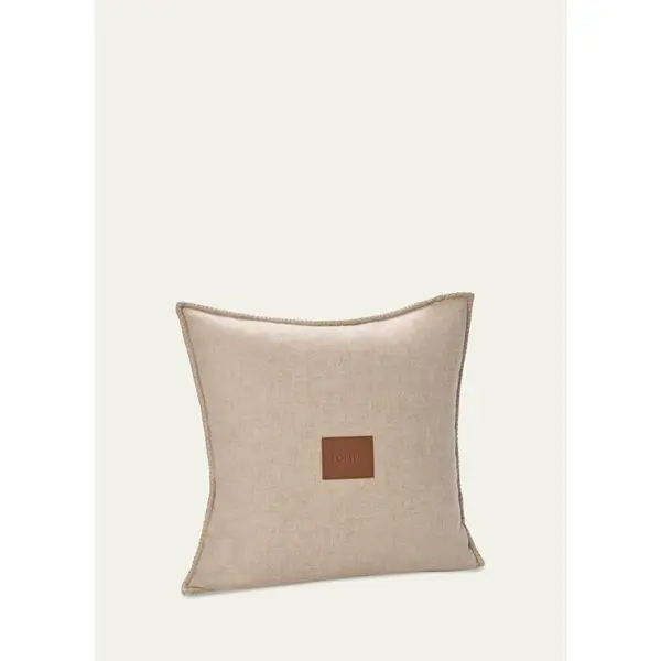 Loewe Anagram Wool/cashmere Cushion, 20" Square - Beige/ecru