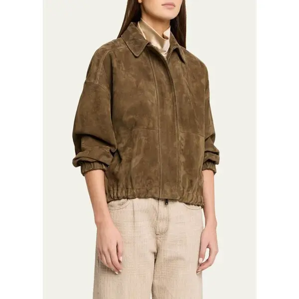 Brunello Cucinelli Suede Zip Jacket