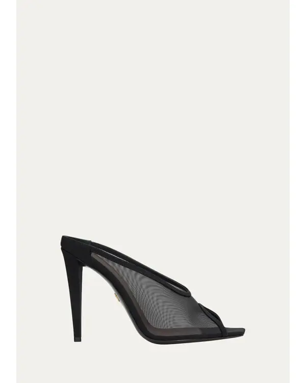 GIUSEPPE ZANOTTI Brivido 105mm Mesh Mules - Nero