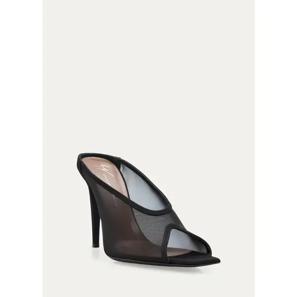 GIUSEPPE ZANOTTI Brivido 105mm Mesh Mules - Nero