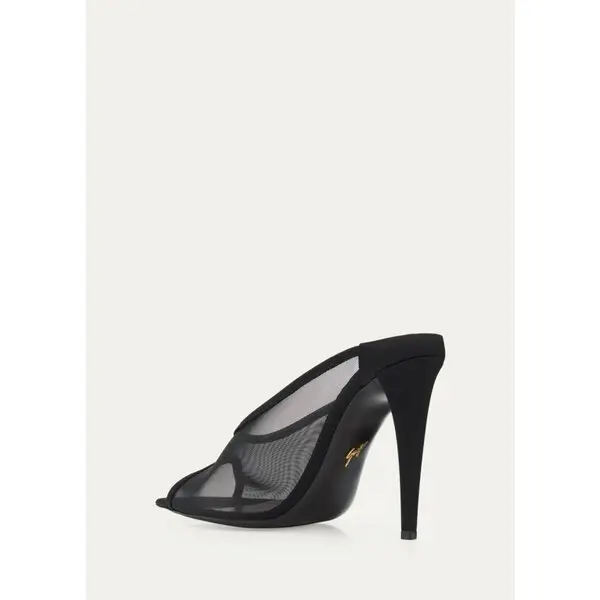 GIUSEPPE ZANOTTI Brivido 105mm Mesh Mules - Nero