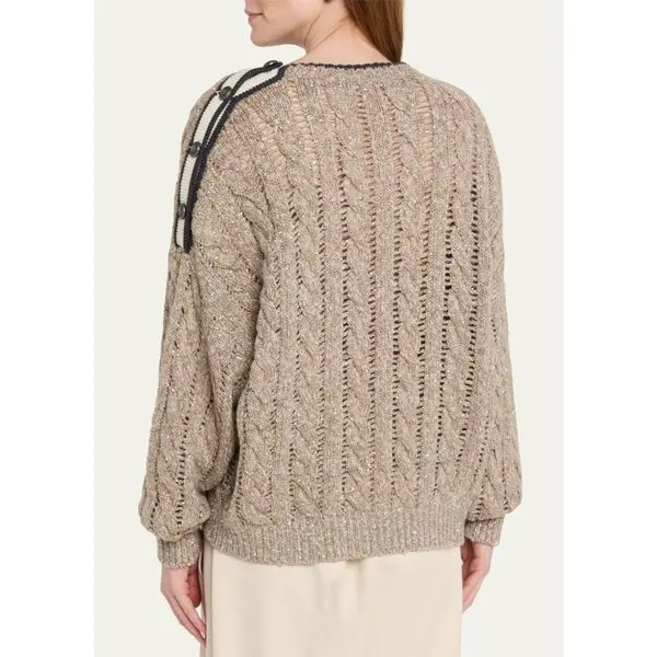 Brunello Cucinelli Sparkly Cable-knit Sweater