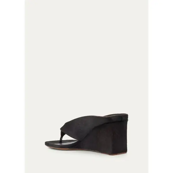 Alaïa 75mm Cube Calf Hair Thong Sandals