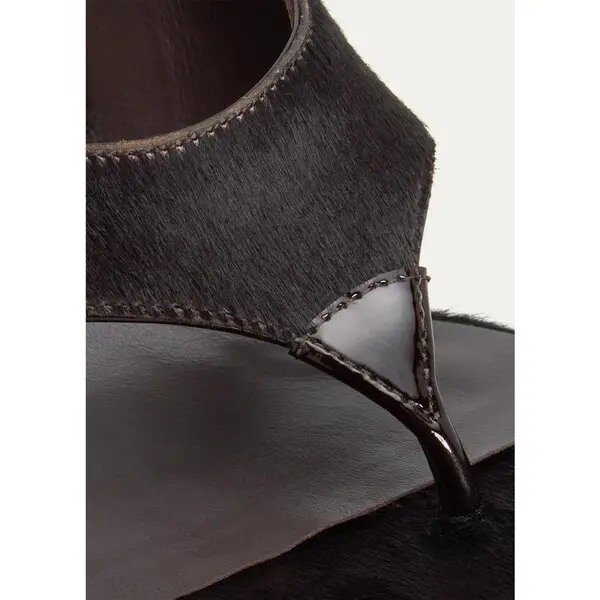 Alaïa 75mm Cube Calf Hair Thong Sandals