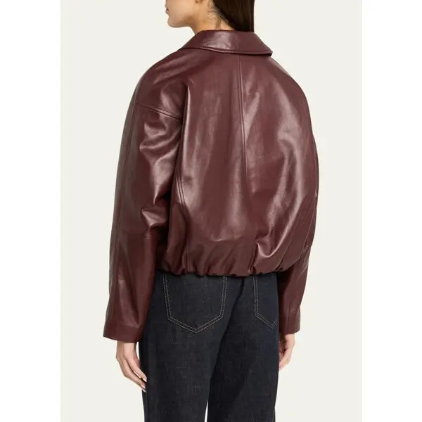 Brunello Cucinelli Collared Zip-up Leather Jacket