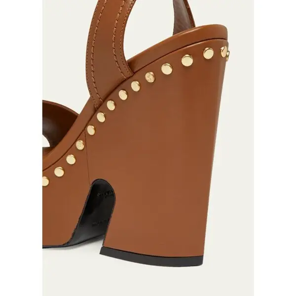 Givenchy 95mm Platform Leather Clog Sandals - Tan