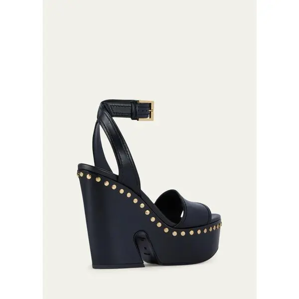 Givenchy 95mm Platform Leather Clog Sandals - Tan