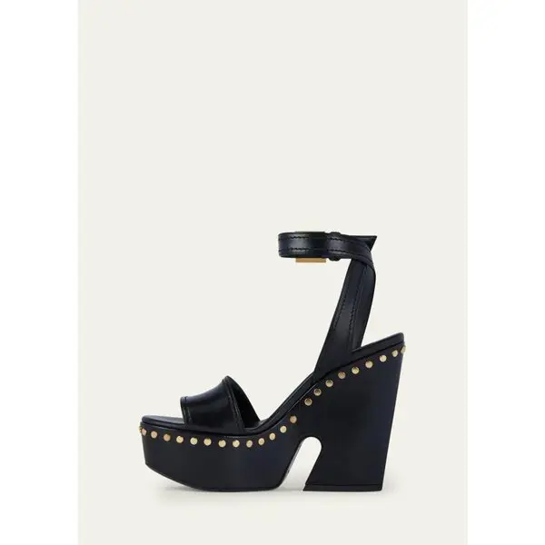 Givenchy 95mm Platform Leather Clog Sandals - Tan