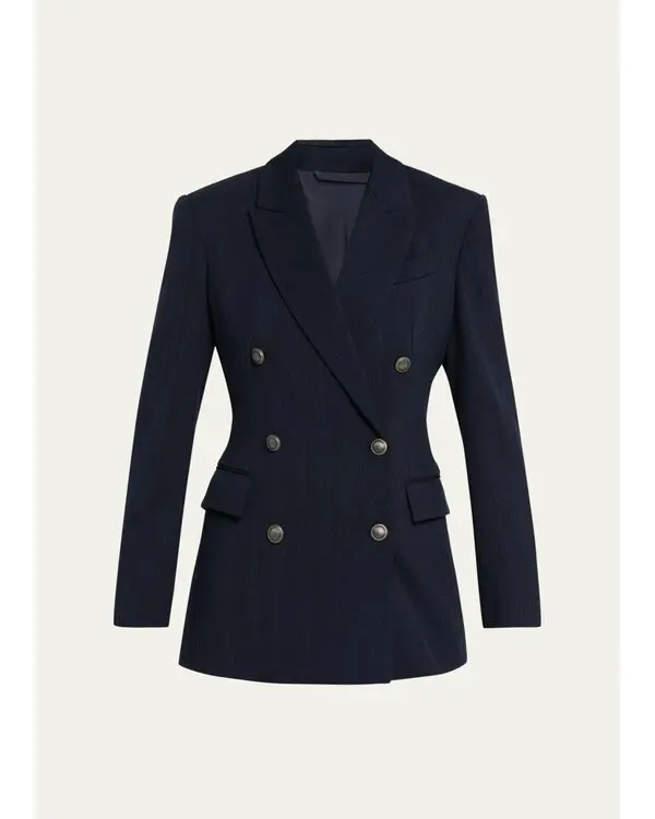 Brunello Cucinelli Herringbone Double-breasted Jacket