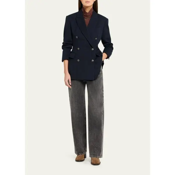 Brunello Cucinelli Herringbone Double-breasted Jacket