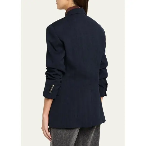 Brunello Cucinelli Herringbone Double-breasted Jacket