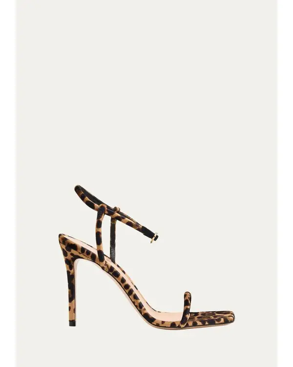 GIANVITO ROSSI 95mm -printed Suede Ankle-strap Sandals