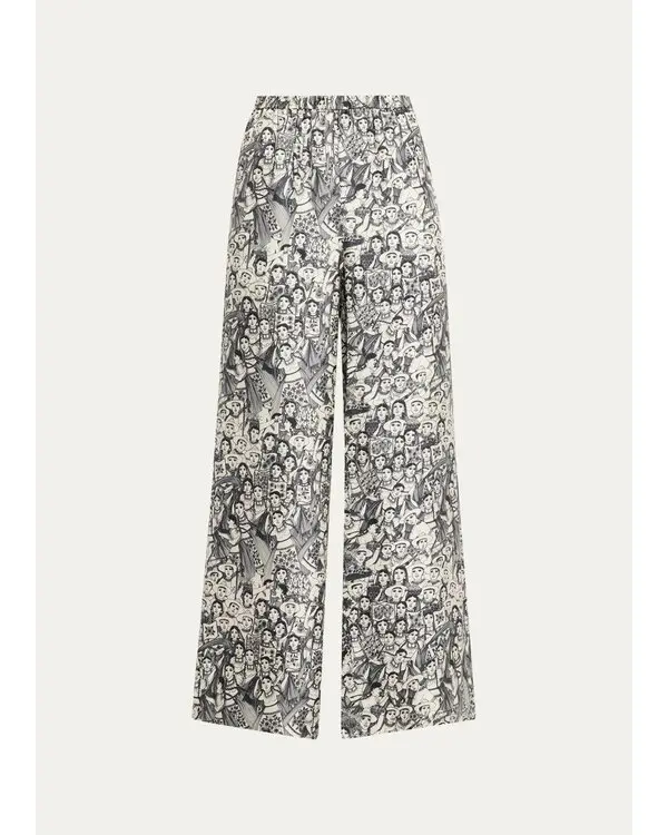 HEIRLOME X Angelica Morales Wide-leg Silk Trousers