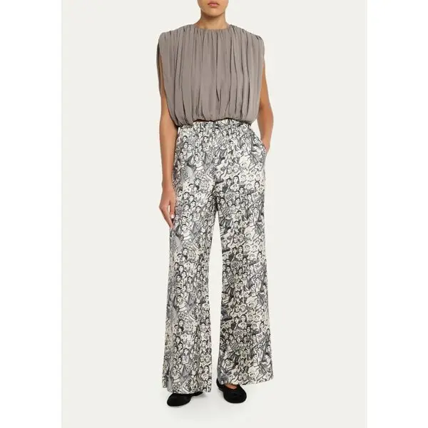 HEIRLOME X Angelica Morales Wide-leg Silk Trousers