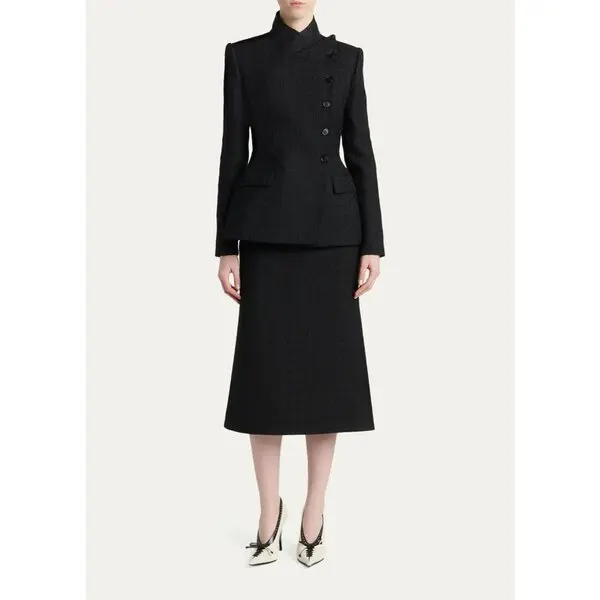 Alexander McQueen Light Tweed Single-breasted Jacket