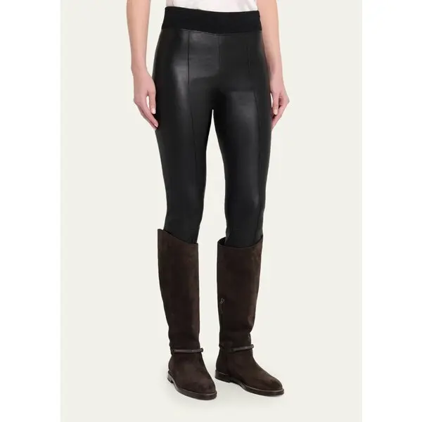 Brunello Cucinelli Leather Ankle Pants