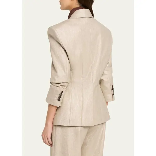 Brunello Cucinelli Bold Shoulder Double-breasted Jacket