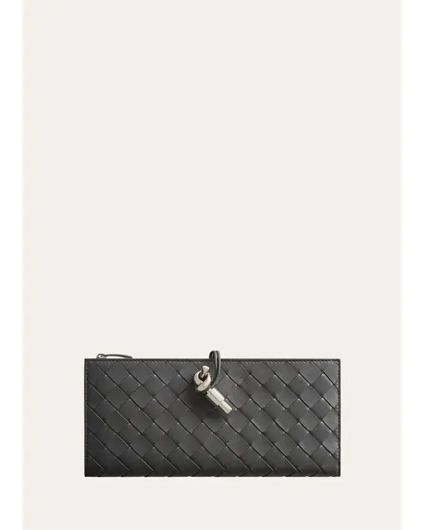Bottega Veneta Andiamo Intrecciato Leather Wallet Organizer - Mist