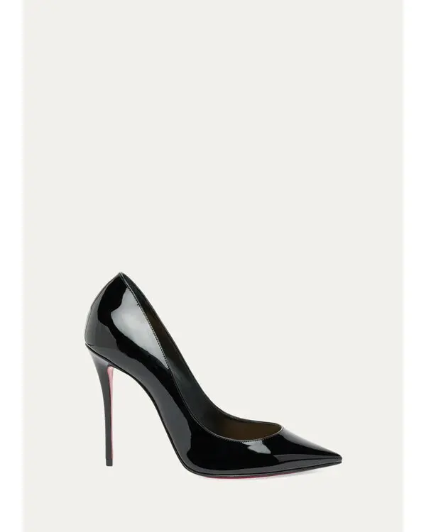 CHRISTIAN LOUBOUTIN 100m La Pigalle Patent Leather Pumps - Black