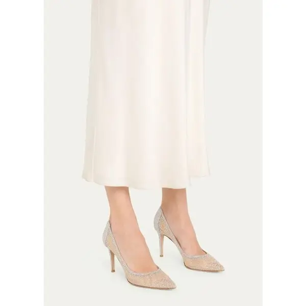 GIANVITO ROSSI 85mm Embellished Organza Pumps