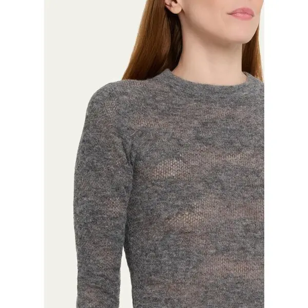 Brunello Cucinelli Silk-alpaca Open-knit Crewneck Sweater