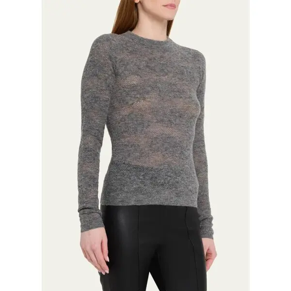 Brunello Cucinelli Silk-alpaca Open-knit Crewneck Sweater