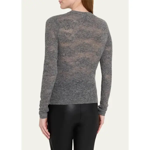 Brunello Cucinelli Silk-alpaca Open-knit Crewneck Sweater