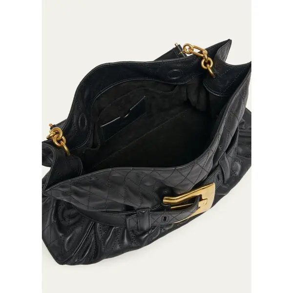 Balmain Anthem Medium Quilted Top-handle Bag