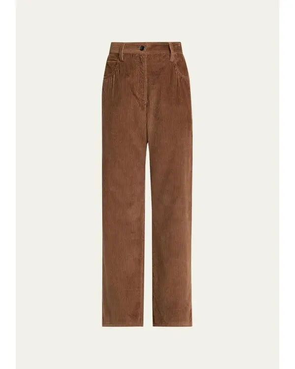 Brunello Cucinelli Mid-rise Corduroy Straight-leg Pants
