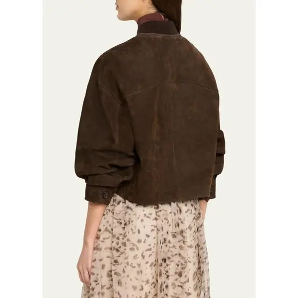 Brunello Cucinelli Suede Bomber Jacket