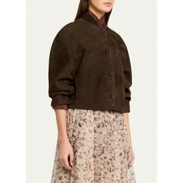 Brunello Cucinelli Suede Bomber Jacket