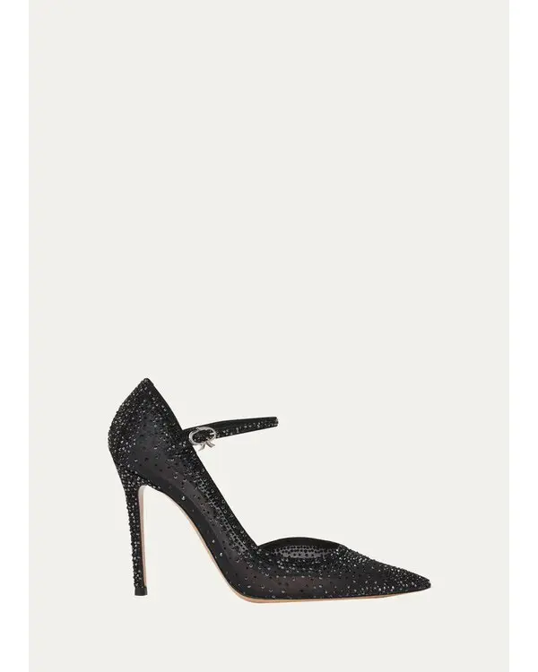 GIANVITO ROSSI 95mm Embellished Organza D'orsay Pumps