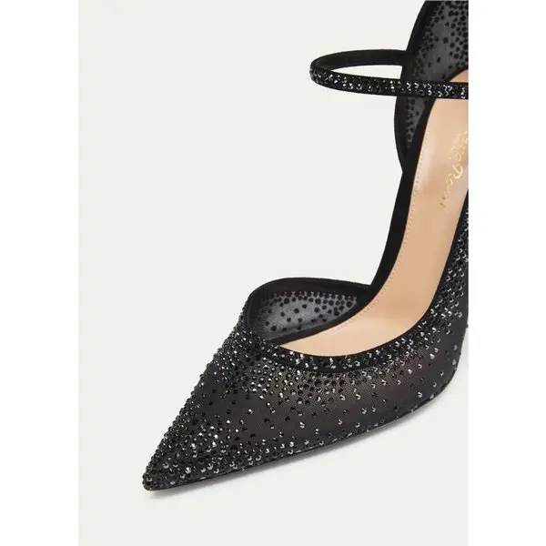 GIANVITO ROSSI 95mm Embellished Organza D'orsay Pumps