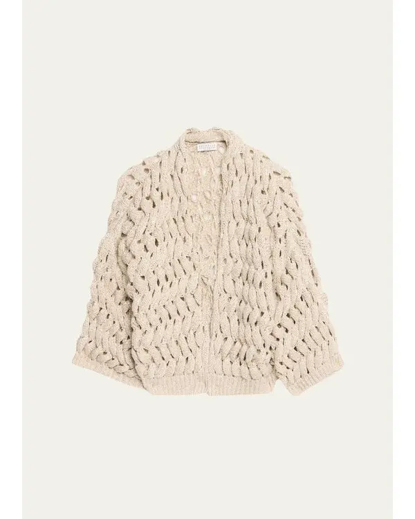 Brunello Cucinelli Paillette Open-knit Cardigan