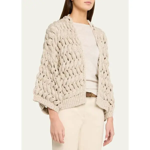 Brunello Cucinelli Paillette Open-knit Cardigan