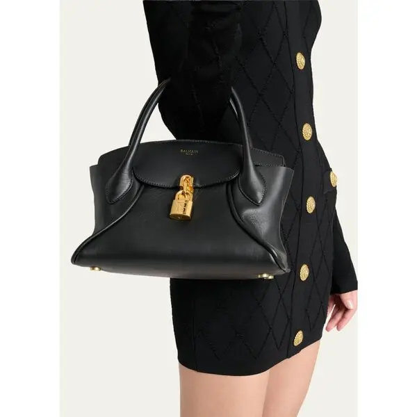 Balmain Pulse Leather Top-handle Bag