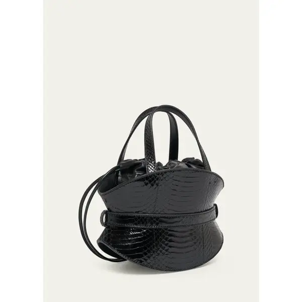 Balmain Shuffle Mini Embossed Leather Crossbody Bag