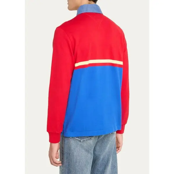 JW Anderson Denim Collar Stretch-cotton Polo Shirt