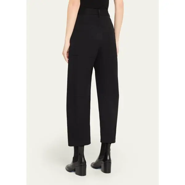 NILI LOTAN Shon Wool Barrel-leg Ankle Pants