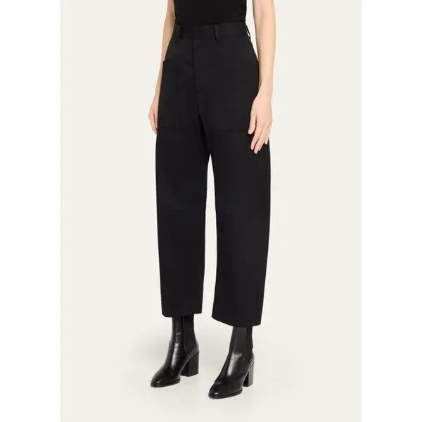 NILI LOTAN Shon Wool Barrel-leg Ankle Pants