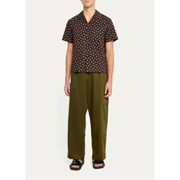 JW Anderson Strawberry-print Cotton Camp Shirt