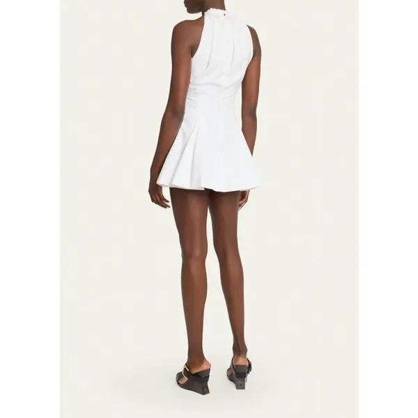 Balmain Cotton Poplin Halter Mini Dress