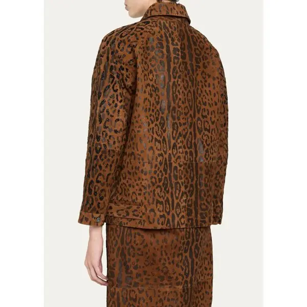 Kobi Halperin Lana Beaded Animal-print Suede Jacket