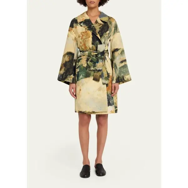 Libertine Modernist Lands Silk Vienna Wrap Coat